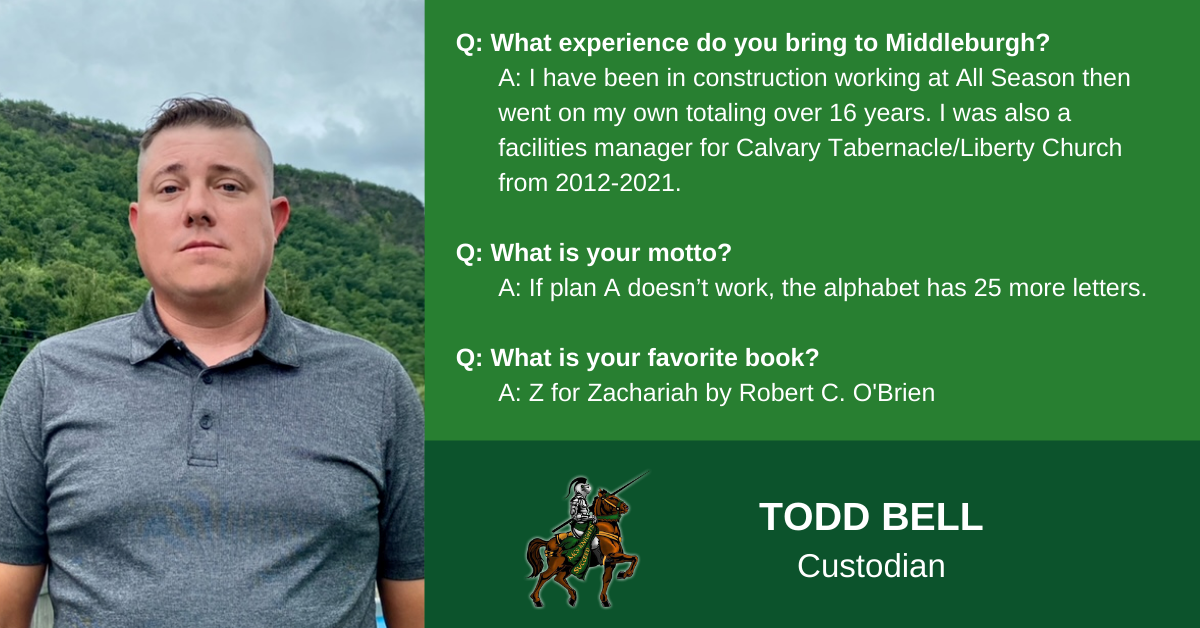 Meet Our New Custodian, Todd Bell - Middleburgh Central School District